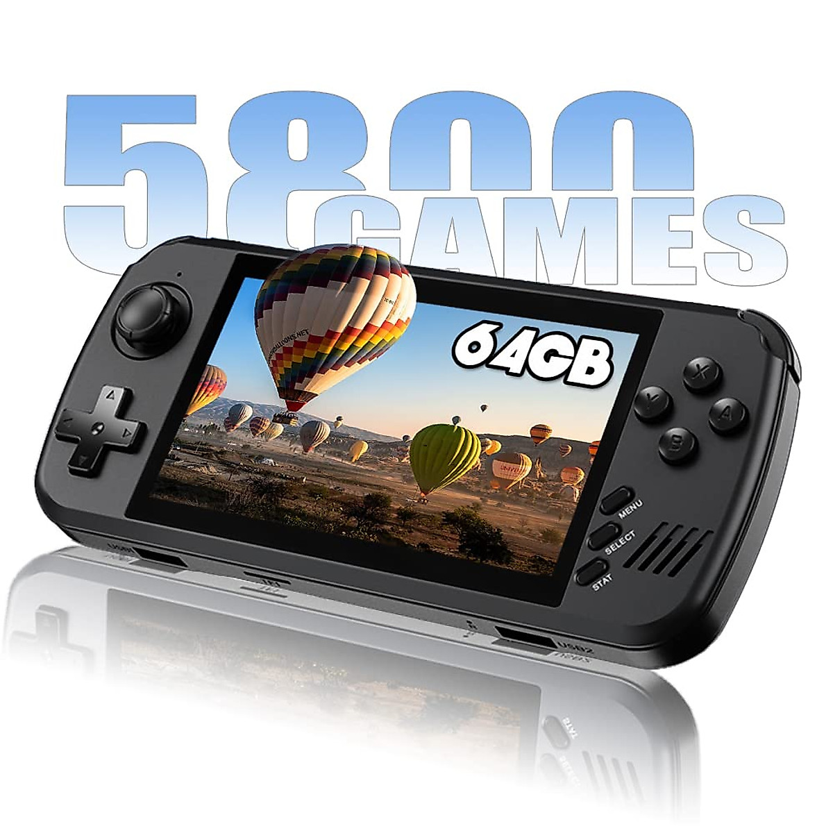 CredevZone X39 Pro Handheld Game Console 4.3 inch Pro Retro Games Consoles Classic Video Games Built-in Preinstalled Rechargeable Battery Portable Style Gaming Consoles 64GB Black