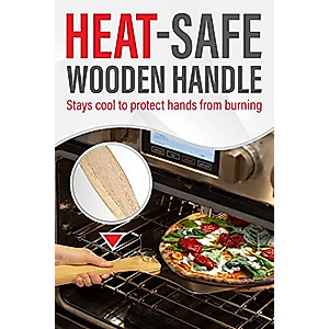 𝗣𝗶𝘇𝘇𝗮 𝗣𝗲𝗲𝗹 Pizza Turning Peel [12 Inch with Pizza Cutter] - Foldable Metal Pizza Spatula for Oven and Grill Stone, Professional Pizza Peel Aluminum Paddle for Pizza, Bread, Cookies