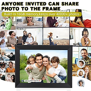 Digital Picture Frame, 10.1 Inch WiFi Digital Photo Frame 1280x800 IPS Touch Screen Photo Frame with 16GB Storage, Auto-Rotate, Wall-Mounted, Share Photos Videos via Frameo App Anywhere