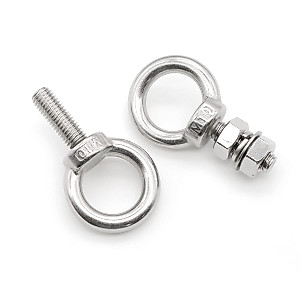 2 Pack M10 Stainless Steel Eye Bolt, Shoulder Eyebolts Screws with Washer and Nuts (30mm)