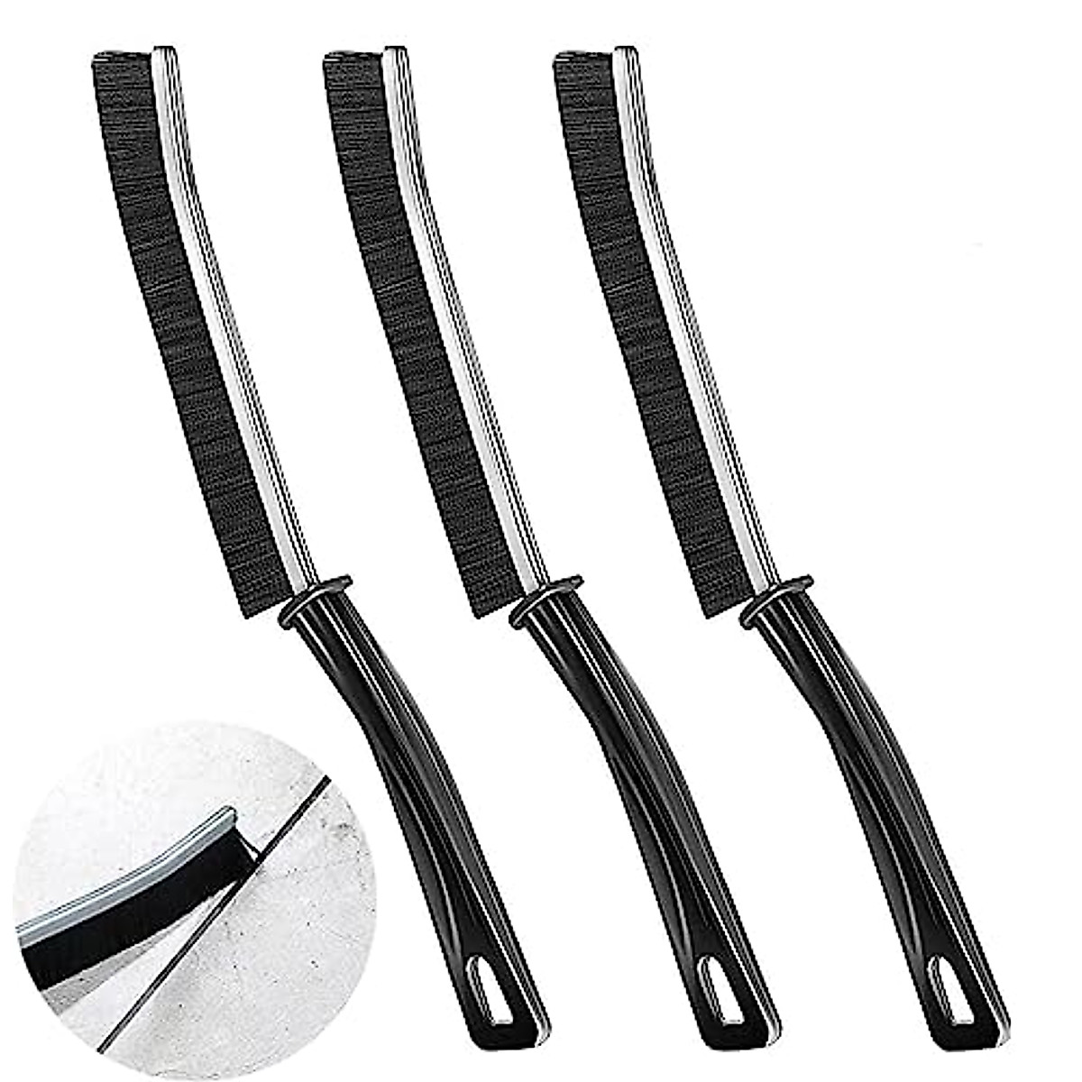 3PCS Gap Cleaning Brush, Bathroom Crevice Gaps Cleaning Brush, Multifunctional Window Slots, and Brushes,for Bathroom Kitchen Tiles Window Slots