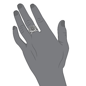 WithLoveSilver Solid 925 Sterling Silver Vegvisir Talisman Celtic Viking Protection Ring (9)