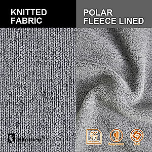 Ellobird Mens Knitted and Polar Fleece Lined Jacket, Slim fit Zip up Lightweight Winter warm Fleece, Men Fashion Streetwear Golf Sweatshirt with Pockets.