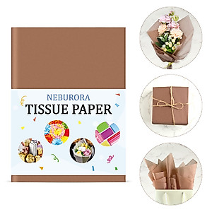 NEBURORA 60 Sheets White Tissue Paper Bundles 120 Sheets Brown Tissue Paper for Gift Wrap Filler Flower Art Crafts DIY Birthday Christmas Wedding Decor