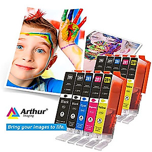 Arthur Imaging Compatible Canon Ink cartridges 280 and 281 Replacement PGI-280XXL CLI-281XXL PGI 280 XXL CLI 281 XXL PIXMA TR7520 TR8520 TS6120 TS6220 TS8220 TS9120 TS9520 TS9521C Printer (10 Pack)