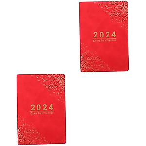 Abaodam 2pcs agenda book office accessory a5 daily planner notebook notebook daily use note pads academic planner 2024 Paper calendar book
