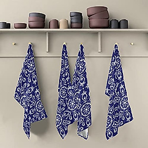 Qilmy Mexican Talavera Kitchen Dish Towel Set of 6, Soft Absorbent Dish Cloths Decorative Tea Bar Drying Towels, 18 x 28 Inch