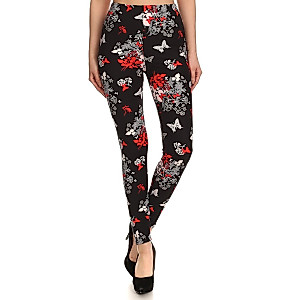 Leggings Depot High Waisted Checkered & Animal Print Leggings for Women-Full Length-R595, Superfemme, Plus Size