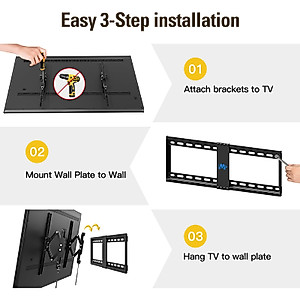 Mounting Dream Advanced Tilt TV Wall Mount for Most 42-90 Inch TVs, Premium Wall Mount TV Bracket with Full Tilt Extension up to 7 inch, Fits 16", 18", 24" Studs, Max VESA 600x400mm and 120LBS MD2104