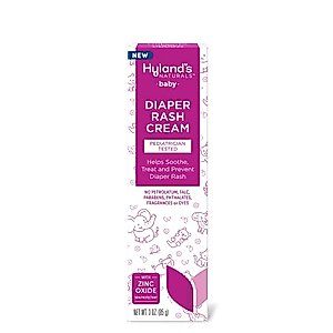 Hyland's Naturals Baby Diaper Rash Cream, Soothe, Treat & Prevent Diaper Rash, With Zinc Oxide, Organic Calendula, Aloe, & Chamomile, Safe & Gentle, Pediatrician Tested, 3 Oz.