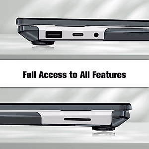 Fintie Case for 13.5 Inch Microsoft Surface Laptop 5/4/3 with Metal Keyboard (Model: 1951/1868) - Protective Slim Snap On Hard Shell Cover, Crystal Black