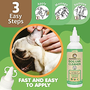 Dog Ear Cleaner Solution with Peppermint. Our Ear Cleaner for Dogs Helps to Remove Wax, Debris & Odor in Pets. Natural Puppy and Dog Ear Wash or Otic Cat Ear Cleaner Drops. No More Dog Head Shaking.