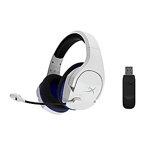 HyperX HHSS1C-KB-WT/G Cloud Stinger Core – Wireless Gaming Headset, for PS4, PS5, PC, Lightweight, Durable Steel Sliders, Noise-Cancelling Microphone - White