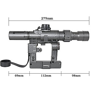 SVD Dragunov Scope POSP Rifle Scope w/Side Rail Mount (3-9x24mm FFP Scope)