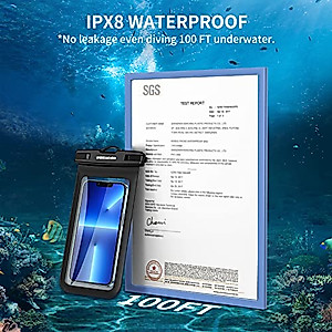 UNBREAKcable Waterproof Phone Pouch, IPX8 Universal Waterproof Phone Case [2 Pack] Cellphone Dry Bag for iPhone 14 13 12 11 Pro Max XS Plus Samsung Galaxy S23 and More Up to 7" - Black