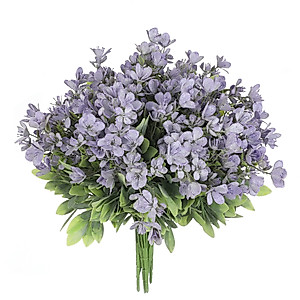 Grand Verde Wildflowers Artificial Flowers Plastic Bouquets Real Touch Faux Ranunculus DIY Home Decor Outdoors Garden Patio Balcony Wedding Decoration, Bulk 10pcs (Lilac)
