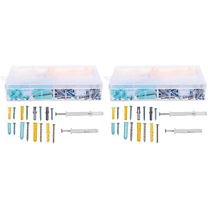 TEHAUX 2 Sets 200pcs Expansion Screw Expansion Tube Screws Assorted Self Tapping Screw Kit Self Tapping Screws Kit Expansion Bolt Expansion Tubes Kit Self-Tapping Screws Wallboard Screw