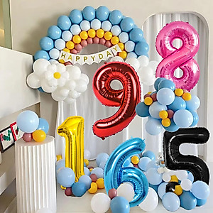 5 Number Balloon Gold 40 inch Big Foil Mylar 5th Balloons for 5 Year Old Boy Girl Birthday Party Decorations Wedding Anniversary Events Supplies