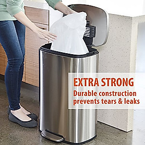 iTouchless Tall 18 Gallon Trash Bags, 40 Count, Extra-Large Strong Bathroom Kitchen Garbage Can Bin Liners, for Rubbish Recycling Compost in the Home, Office, Clear