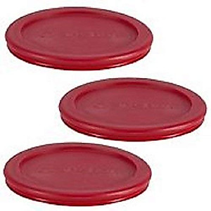 Anchor Hocking Replacement Lid 2 Cup / 472 ml, Set of 3 lids, red Round