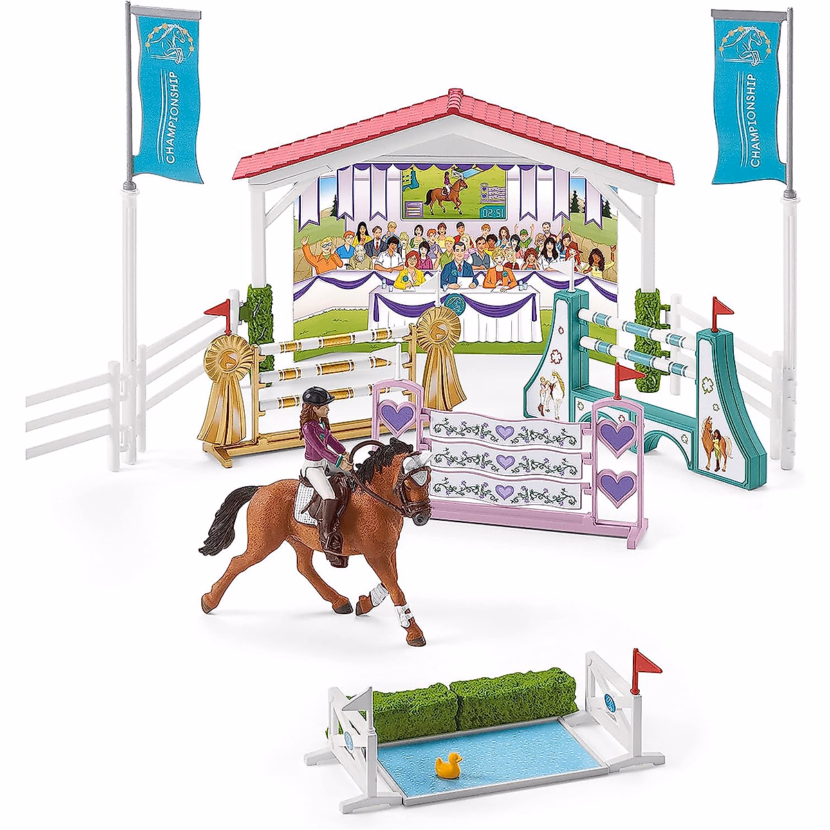 Schleich Horse Club — 86-Piece Friendship Horse Tournament Playset, Horse Playset with Arabian Mare Figurine and 2 Dolls, Horse Toys for Girls and Boys Ages 5+
