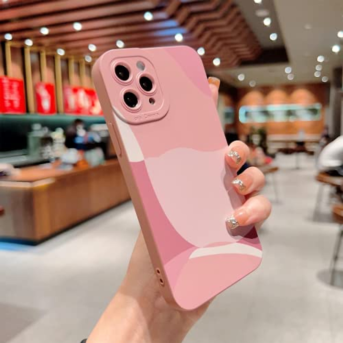 YKCZL Compatible with iPhone 11 Pro Max Case, Cute Painted Art Heart Pattern Full Camera Lens Protective Slim Soft Shockproof Phone Case for Women Girls-Pink