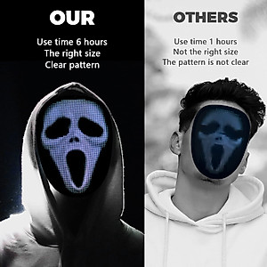 2023 Christmas Led Face Mask Pro - DIY Gif Image Wifi Connection Luminous Light Up Covering Facemask For Kids Adults, Glow Edm Rave Scary Costume Dj Party Music Festival Light Show Masquerade Masks