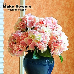 Jasion Artificial Flowers Fake Hydrangeas Flowers 5 Heads Silk Bouquet for Office Home Party Wedding Bridal Decoration