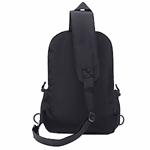 Small Crossbody Sling Backpack Sling Bag, Chest Bag Daypack Cross Body Bag Fanny Pack for Outdoors Traveling Hiking - Black