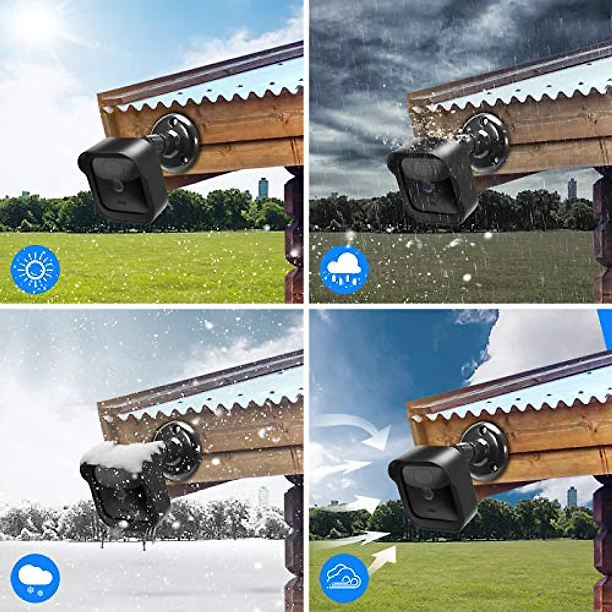 All-New Blink Outdoor Camera Wall Mount, Weatherproof Protective Housing and 360 Degree Adjustable Mount with Blink Sync Module 2 Mount for Blink Outdoor Security Camera System (Black 5Pack)