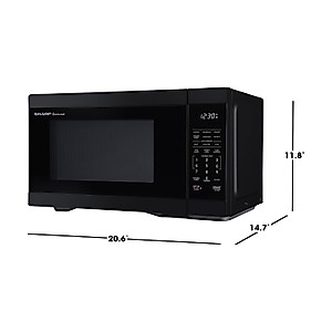 SHARP SMC1161KB Oven with Removable 12.4" Carousel Turntable, Cubic Feet, 1000 Watt Countertop Microwave, 1.1 CuFt, Black