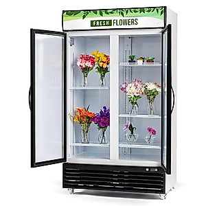 Procool Refrigeration Glass 2 Door Floral Display Cooler "Fresh Flowers" Design; 35 Cubic Ft., 45" Wide