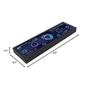 8.8 Inch Mini Monitor, 1920X480 Resolution CPU GPU Data Temperature Display, PC CPU Data Secondary Monitor, Customizable Screen Layout Function Support for RPi for Linux for