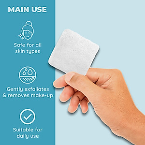 Mini Facial Exfoliating Pads, 100 Count per Pack: Makeup Remover and Cleanser Sponges for Face, Suitable for All Skin Types