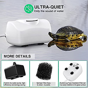 SILICAR Turtle Tank Filter, Reptiles Turtle Internal Filter Aquarium Waterfall, Low Level Water Clean Pump, 4W