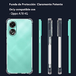 USTIYA Case for Oppo A78 4G Clear TPU Four Corners Protective Cover Transparent Soft