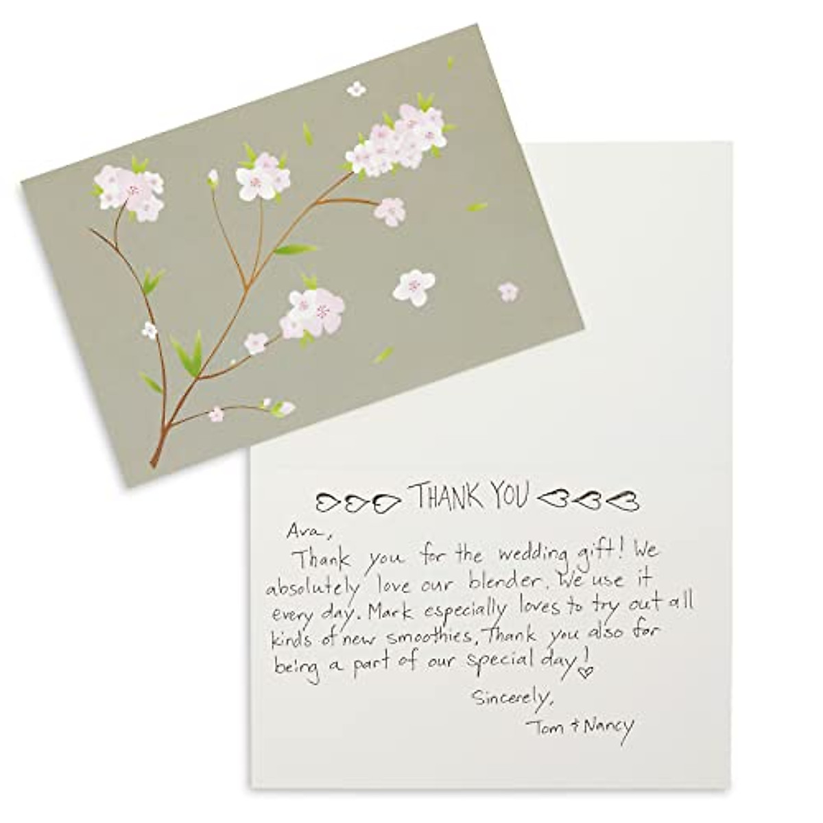 120-Pack Cherry Blossom Note Cards with Envelopes, Blank Vintage-Style Thank You Notes, Bulk Box Set for Wedding Small Business, Birthday (6 Floral Designs, 4x6 In)