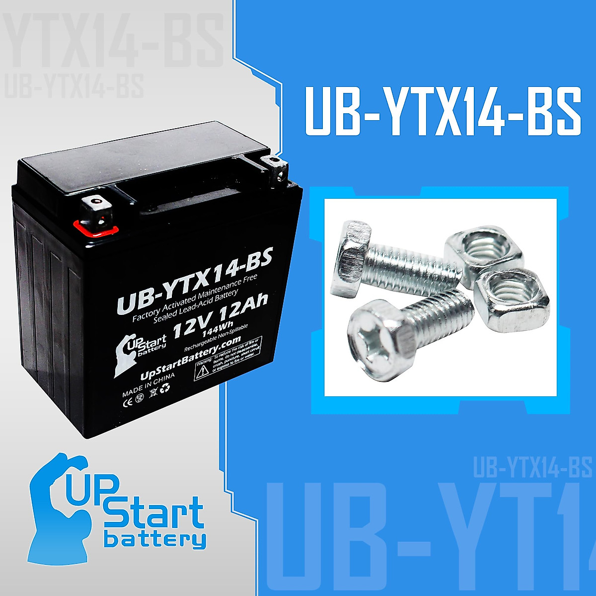 Replacement for 2010 Honda TRX420 Fourtrax Rancher 4x4 420 CC Factory Activated, Maintenance Free, ATV Battery - 12V, 12AH, UB-YTX14-BS