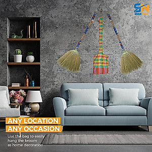 SN SKENNOVA Asian Broom for Cleaning Floor / Handheld Household Broom for Outdoor and Indoor : House Broom - Hardwood Sweeper with Brush Power and Circle Cleaning (Random)