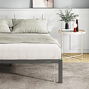 Novilla California King Metal Bed Frame with Storage, Black, Wooden Slats Support, Heavy Duty, Easy Assembly, 14 Inch