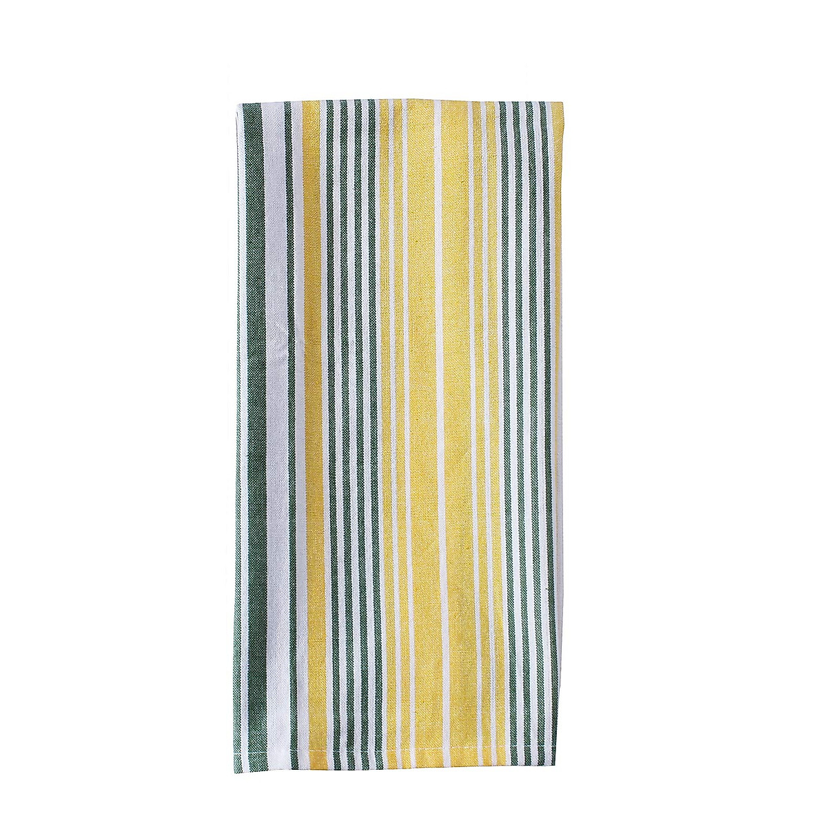 ANA Eco-Friendly 100% Cotton and Highly Absorbent Kitchen Discloth Towels | Lemon Yellow Print | Set of 4 | Stripe and Check Print | 20x28 inch | Designed to Make Your Kitchen More Alluring