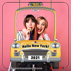 Taxi Photo Booth Frame, Car Photo Booth Prop, Birthday Photo Booth Frame, NYC Party Decoration, Yellow Cab Photo Booth Backdrop, Yellow Taxi Selfie Photo Booth Frame, Sizes 36x24 and 48x32 Inches