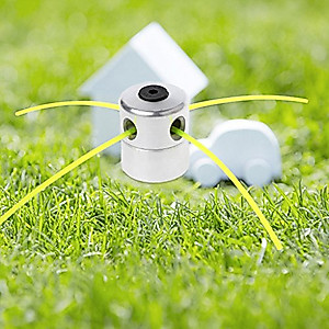 Aluminum Grass Trimmer for Head for W/ 4 Lines Brush Cutter for Head Lawn Mower String Trimmer Head Brush Cutter Replace Replacement Grass Line Attachment Eater Chainsaw Lawn