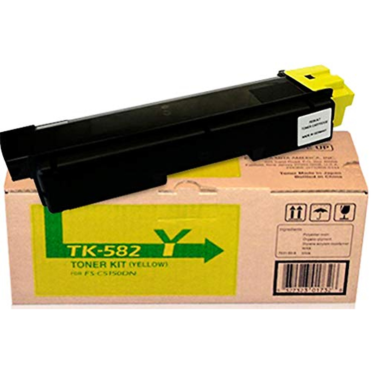 Kyocera 1T02KTAUS0 Model TK-582Y Yellow Toner Kit for FS-C5150DN/P6021CDN FS-C5150DN and P6021CDN Colour Printers; Genuine Kyocera; Up to 2800 Pages Yield, Includes Waste Toner Container