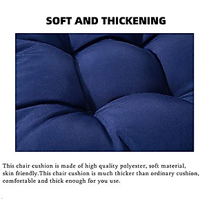 Outdoor Seat/Back Chair Cushion Tufted Pillow with Ties, 42 x 21”Tufted High Back Patio Chair Cushions All Weather Soft Thicken Rocking Chair Cushion for Indoor Outdoor Furniture (Navy Blue)