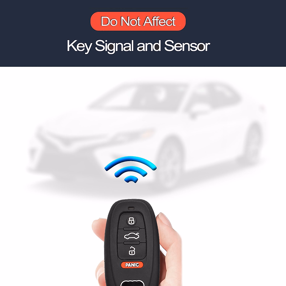 INFIPAR 2pcs Compatible with Audi A1 A3 A4 A5 A6 A7 A8 A8 Q3 Q5 Q7 R8 RS5 RS7 S3 S4 S5 S6 S7 S8 SQ5 TT Quattro allroad Black Key Fob Cover Case Key Chain Protector Remote Holder