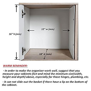 HANKEY Pull-Out Home organizers,Under Sink 2 Tier Pull Out Cabinet Organizer for Kitchen/Bathroom Organizers and Storage- 10.47W x 16.93D x 14.56H，Heavy Duty Metal