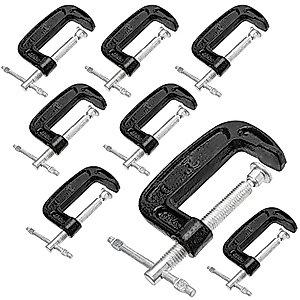 JOIKIT 8 PCS 2 Inch C Clamps Set, Heavy Duty G Clamp with 2 Inch Jaw Opening for Woodworking, Welding, and Metal Working
