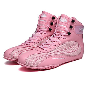 LEWEN Women Boxing Shoes Wide Wrestling Shoes Men for Men Gym Shoes Women Indoor Multi Sport Cross Training Shoes ASK095 PK 42 Pink