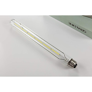 HXM T300 LED Bulb, 6W Dimmable T30 LED Tubular Bulb, Retro Edison LED Long Tube Bulb 6W, 60W Incandescent Bulb Equivalent, 4000K Dayligt White, Transparent Glass, E26,Pack of 4